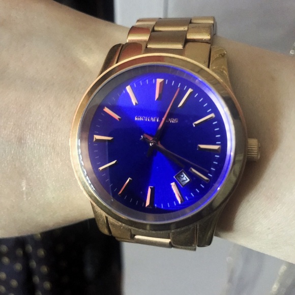 Michael Kors | Accessories | Authentic Michael Kors Blue Faced Watch ...